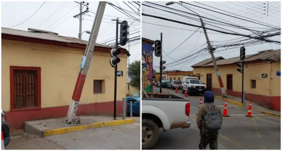 Poste chocado genera corte de luz en La Serena: CGE trabaja en la ...